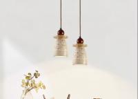 China Yellow travertine wooden pendant lamp bedroom for home decorator interior stone pendant lamp for sale