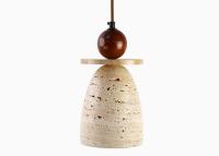 China Yellow travertine wooden pendant lamp bedroom for home decorator interior stone pendant lamp for sale