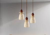 China Yellow travertine wooden pendant lamp bedroom for home decorator interior stone pendant lamp for sale