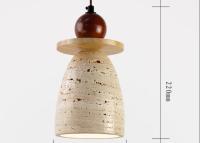 China Yellow travertine wooden pendant lamp bedroom for home decorator interior stone pendant lamp for sale