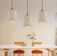 China Yellow travertine wooden pendant lamp bedroom for home decorator interior stone pendant lamp for sale