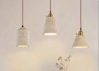 China Yellow travertine wooden pendant lamp bedroom for home decorator interior stone pendant lamp for sale