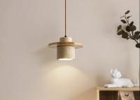 China Yellow travertine wooden pendant lamp bedroom for home decorator interior stone pendant lamp for sale