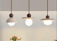 China Yellow travertine wooden pendant lamp bedroom for home decorator interior stone pendant lamp for sale