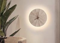 China Yellow travertine wooden pendant lamp bedroom for home decorator interior stone pendant lamp for sale