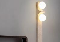 China Yellow travertine wooden pendant lamp bedroom for home decorator interior stone pendant lamp for sale