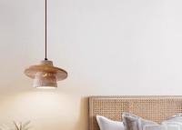 China Yellow travertine wooden pendant lamp bedroom for home decorator interior stone pendant lamp for sale