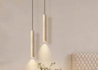 China Yellow travertine wooden pendant lamp bedroom for home decorator interior stone pendant lamp for sale