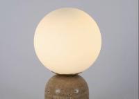 China Yellow travertine wooden table  lamp bedroom for home decorator interior stone table lamp for sale