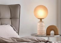 China Yellow travertine wooden table  lamp bedroom for home decorator interior stone table lamp for sale