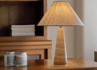 China Yellow travertine wooden table  lamp bedroom for home decorator interior stone table lamp for sale
