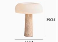 China Yellow travertine wooden table  lamp bedroom for home decorator interior stone table lamp for sale