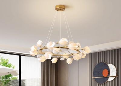 China Flower Big Chandelier Interior Designer Ceramic Pendant Lamp Home Decoration For Dinning Room for sale