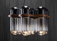 China Light luxury simple smoke gray bedside glass small chandelier designer model room cafe leather restaurant chandelier for sale