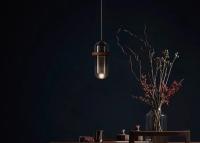 China Light luxury simple smoke gray bedside glass small chandelier designer model room cafe leather restaurant chandelier for sale
