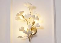 China Hotel Elegant Magnolia Flower Ceramic Wall Lamp for sale