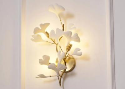 China Hotel Elegant Magnolia Flower Ceramic Wall Lamp for sale