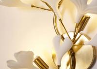 China Hotel Elegant Magnolia Flower Ceramic Wall Lamp for sale