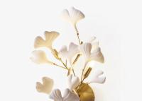 China Hotel Elegant Magnolia Flower Ceramic Wall Lamp for sale