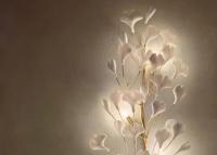 China Hotel Elegant Magnolia Flower Ceramic Wall Lamp for sale