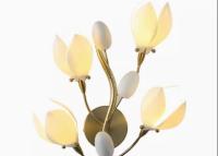 China Hotel Elegant Magnolia Flower Ceramic Wall Bowl Sconce Light for sale