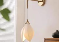 China Hotel Elegant Magnolia Flower Ceramic Wall Bowl Sconce Light for sale