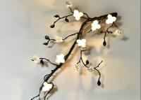 China Hotel Elegant Magnolia Flower Ceramic And Copper Villa Lamp Hotel Chanderlier Wall Lamp for sale