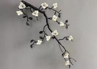 China Hotel Elegant Magnolia Flower Ceramic And Copper Villa Lamp Hotel Chanderlier Wall Lamp for sale