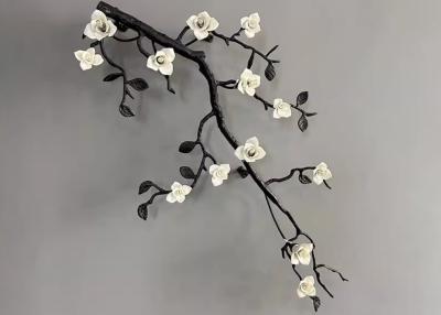 China Hotel Elegant Magnolia Flower Ceramic And Copper Villa Lamp Hotel Chanderlier Wall Lamp for sale