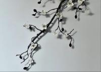 China Hotel Elegant Magnolia Flower Ceramic And Copper Villa Lamp Hotel Chanderlier Wall Lamp for sale