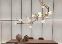 China Hotel Elegant Magnolia Flower Ceramic And Copper Villa Lamp Hotel Chanderlier Wall Lamp for sale