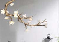 China Hotel Elegant Magnolia Flower Ceramic And Copper Villa Lamp Hotel Chanderlier Wall Lamp for sale