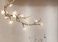 China Hotel Elegant Magnolia Flower Ceramic And Copper Villa Lamp Hotel Chanderlier Wall Lamp for sale