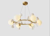 China White Luxury Interior Round Ring And Big Villa Ceramic Pendant Lamp For Home for sale
