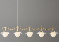 China White Luxury Interior Round Ring And Big Villa Ceramic Pendant Lamp For Home for sale