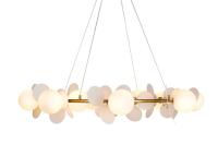 China White Luxury Interior Round Ring And Big Villa Ceramic Pendant Lamp For Home for sale