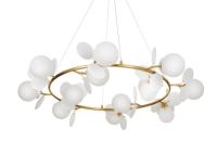 China White Luxury Interior Round Ring And Big Villa Ceramic Pendant Lamp For Home for sale