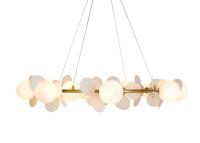 China White Luxury Interior Round Ring And Big Villa Ceramic Pendant Lamp For Home for sale