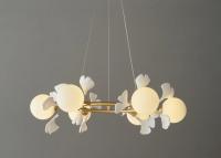 China White Luxury Interior Round Ring And Big Villa Ceramic Pendant Lamp For Home for sale