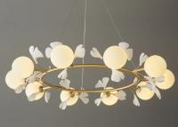 China White Luxury Interior Round Ring And Big Villa Ceramic Pendant Lamp For Home for sale
