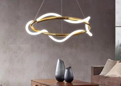 China Manufacturer modern interior design pendant lighting rope gold metal hanging ceiling lamps creative led chandelier for sale