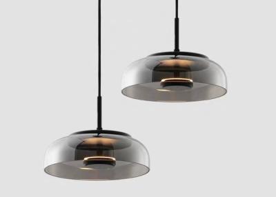 China Modern Simple  Indoor Led Bedside Hotel  Gold Small Glass Pendant Lamp for sale
