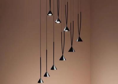 China Modern Indoor Dining Room Black Chandelier Restaurant Showroom Ceiling LED Pendant Light for sale