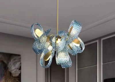 China Luxury Hanging Fixture Firework Pendant Lights Led Lighting Modern Flower Glass Chandeliers And Lamps for sale