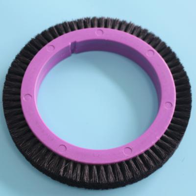 China Stenter Machine Parts Stentex Parts Brush Wheel 122mm Inner Dia Plastic Body Nylon Hair for sale