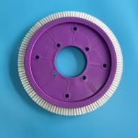 China 8 Holes Brush Wheel Stenter Machine Parts with Purple Plastic Body White Nylon Hair for sale