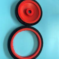 China Monforts Stenter Machine Parts Big And Small Red Brush Wheel Black Hair Standard Size for sale
