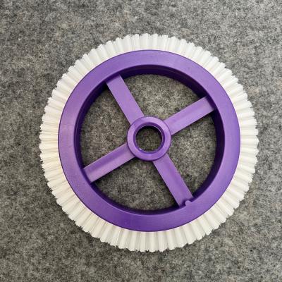 China Stenter Machine Parts Monforts Finishing Small Brush Wheel Inner Dia 22mm White Nylon Hair for sale