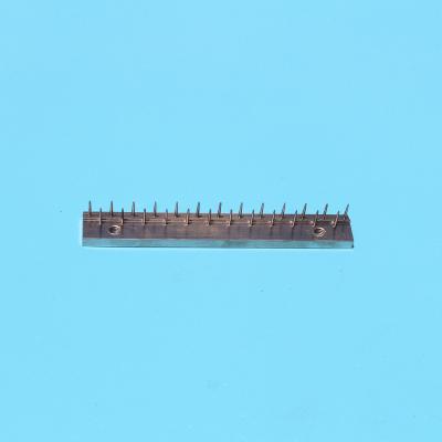 China Krantz Textile Machine Parts Stenter Pin Bar Pin Plate 57mm Center Distance Nickel Plating Brass Plate for sale