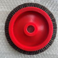 China Monforts Stenter Machine Parts Red Small Brush wheel Black Nylon Hair Plastic Body 22mm Inner Dia for sale